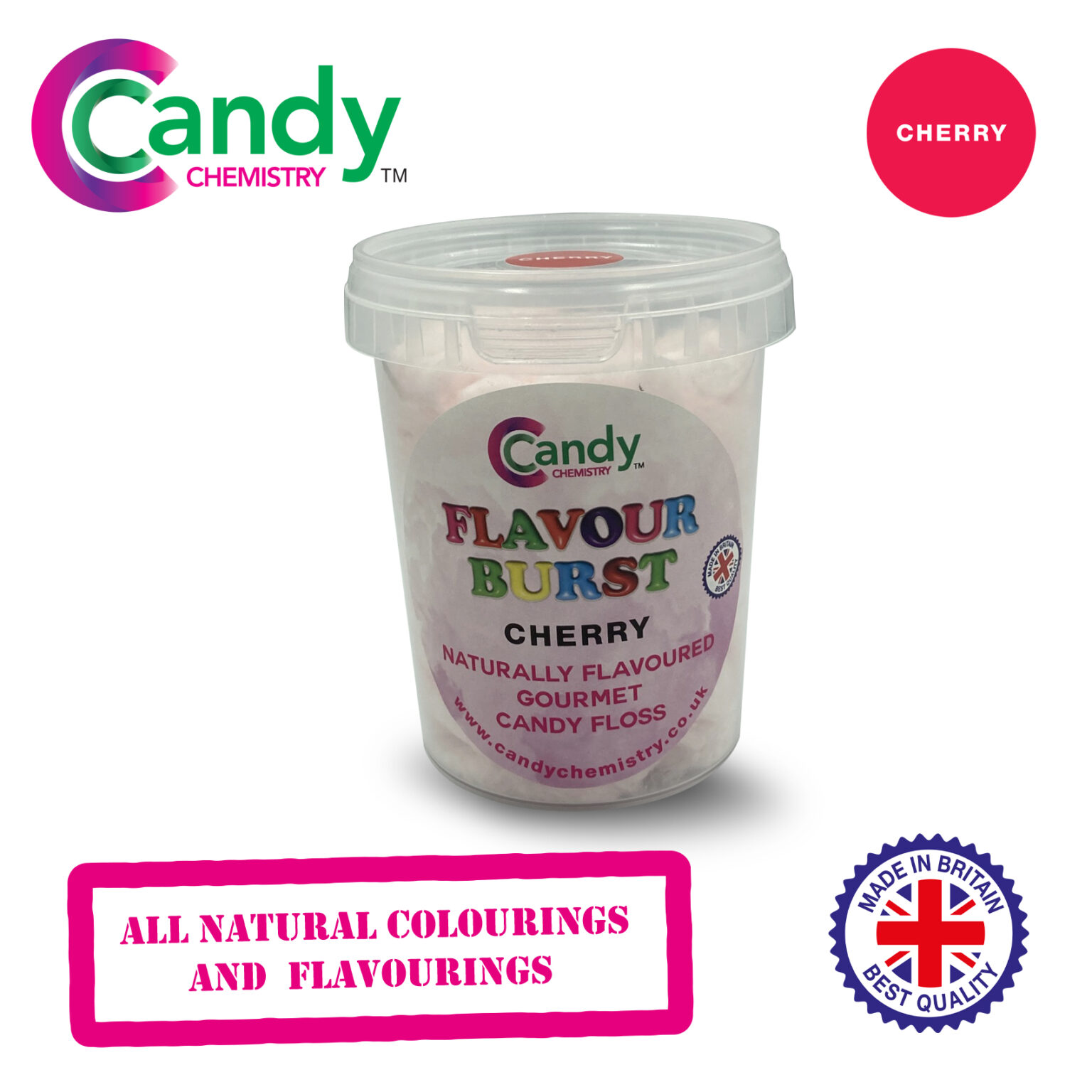 Cherry Flavour Burst Natural Gourmet Candy Floss – Candy Chemistry