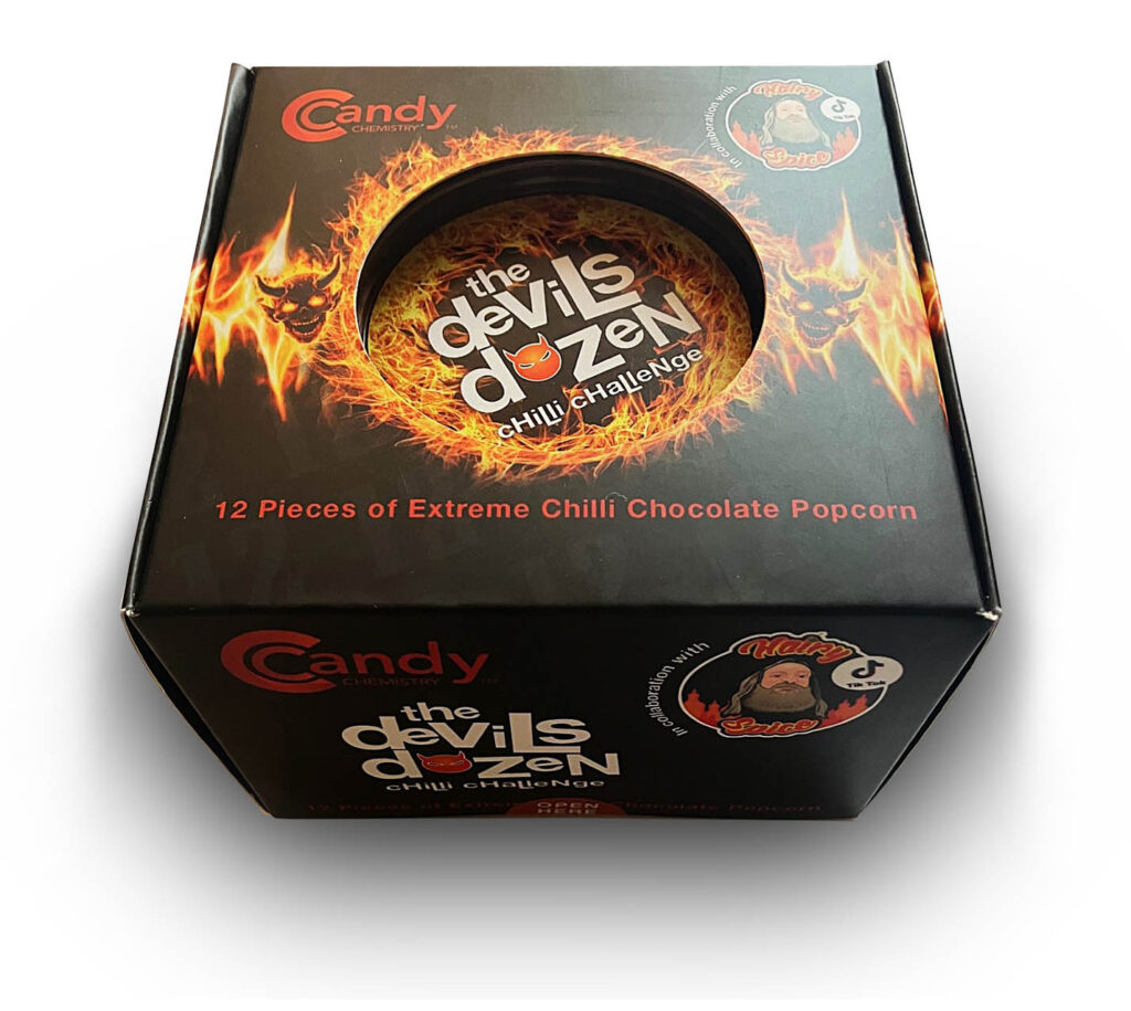 The Devils Dozen – Extreme Chilli Chocolate Popcorn Challenge – Candy ...